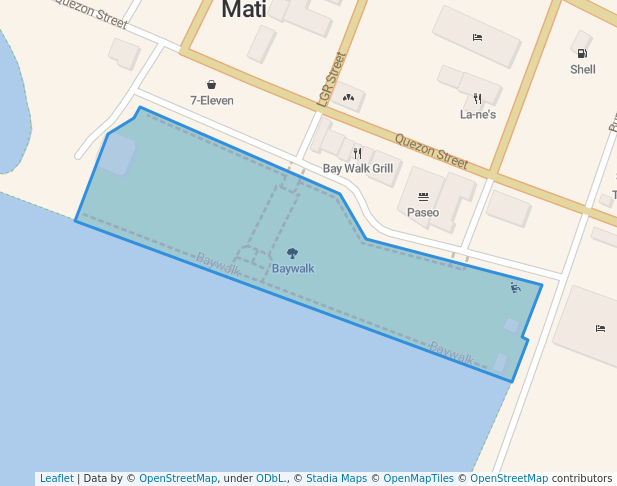 Baywalk in Mati | Map and Routes