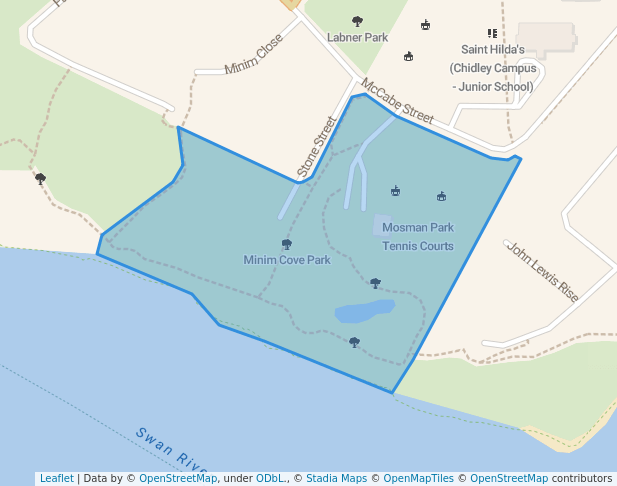 Minim Cove Park in Mosman Park | Map and Routes