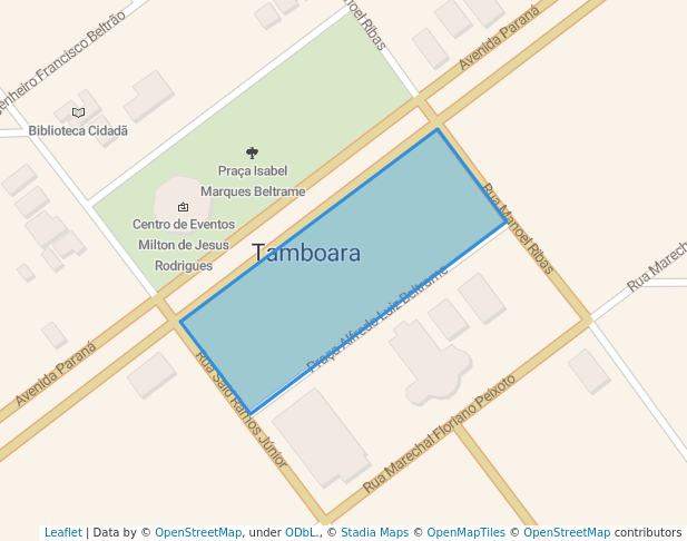 Praça Alfredo Luís Beltrame in Tamboara | Map and Routes