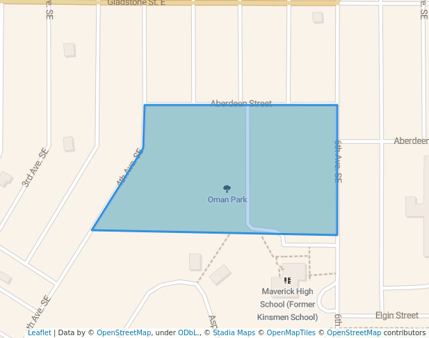 Oman Park in Swift Current | Map and Routes