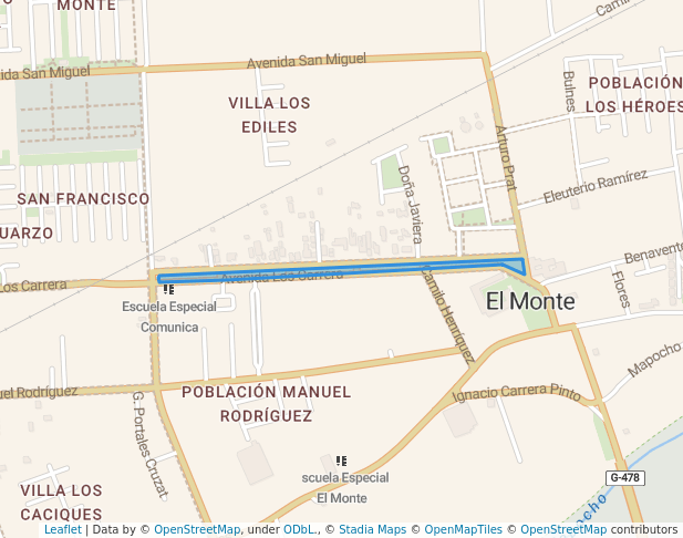 Parque Central Avenida Los Carrera in El Monte | Map and Routes