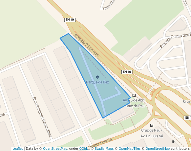 Parque da Paz in Amora | Map and Routes