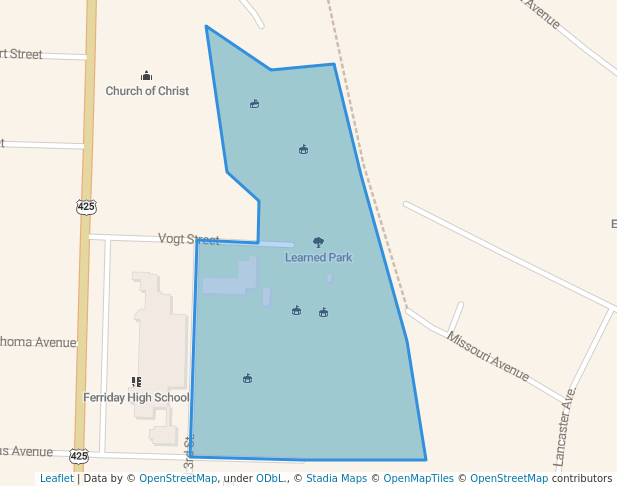 Learned Park in Ferriday | Map and Routes