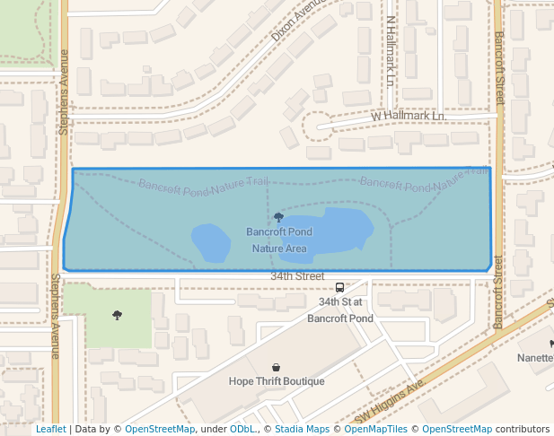 Bancroft Pond Nature Area in Missoula | Map and Routes