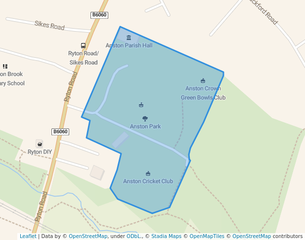 Anston Park in North Anston | Map and Routes