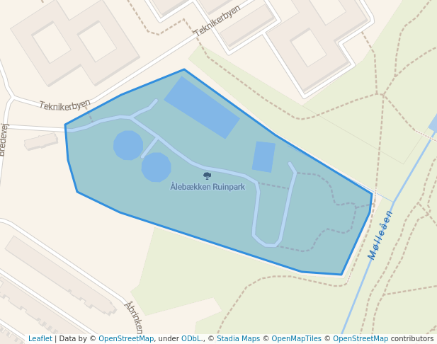Ålebækken Ruinpark in Virum | Map and Routes