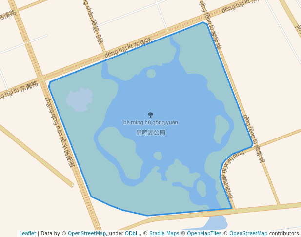 鹤鸣湖公园 in Bai Cheng Shi | Map and Routes