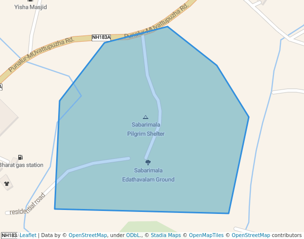 Sabarimala Edathavalam Ground in Pathanamthitta | Map and Routes