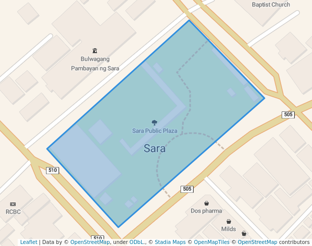 Sara Public Plaza in Sara | Map and Routes