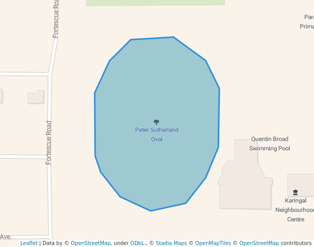 Peter Sutherland Oval in Paraburdoo | Map and Routes