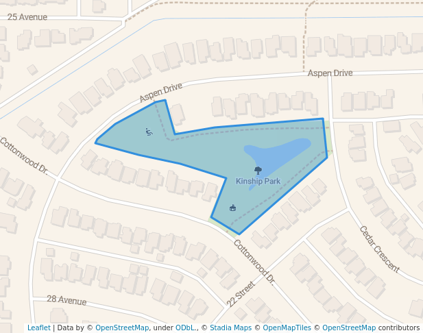 Kinship Park in Coaldale | Map and Routes