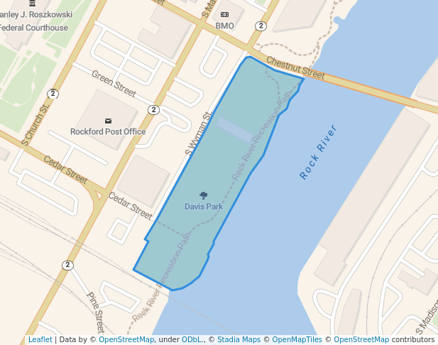 Davis Park in Rockford | Map and Routes