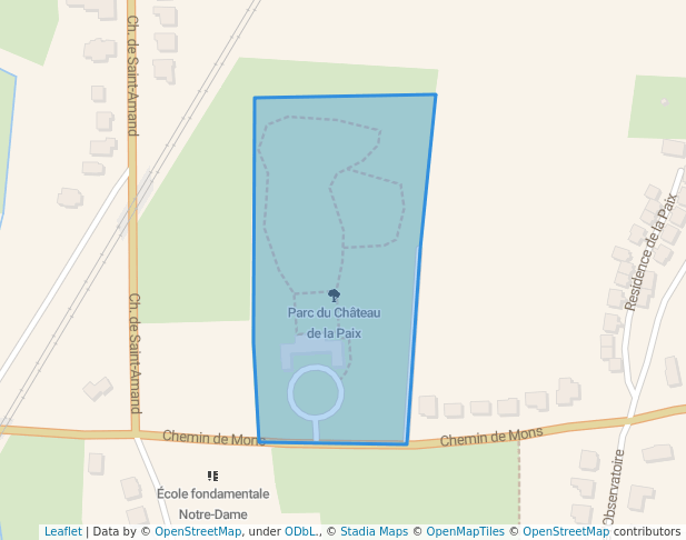 Parc du Château de la Paix in Fleurus | Map and Routes