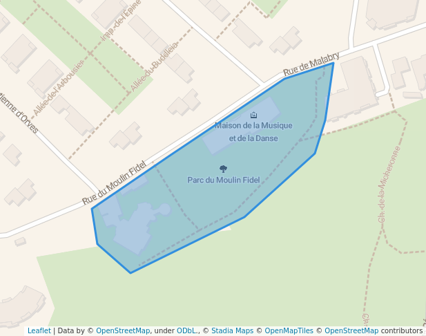 Parc du Moulin Fidel in Le Plessis-Robinson | Map and Routes