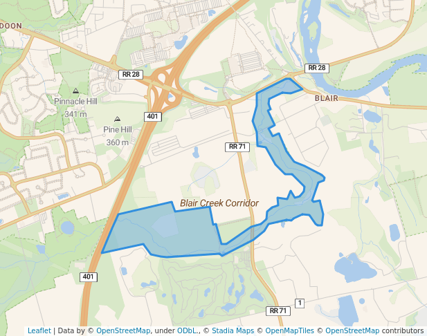 Blair Creek Corridor in Ayr | Map and Routes