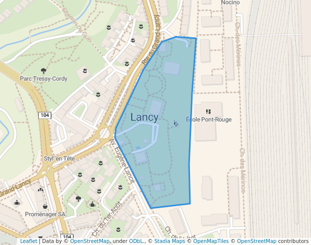 Parc de la Mairie-de-Lancy in Lancy | Map and Routes