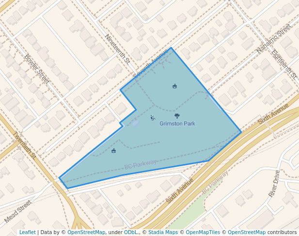 Grimston Park in New Westminster | Map and Routes