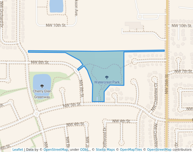 Watercrest Park in Ankeny | Map and Routes