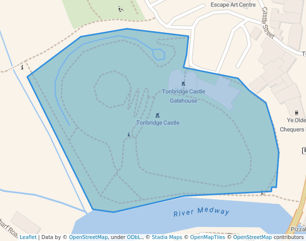 Tonbridge Castle in Tonbridge | Map and Routes