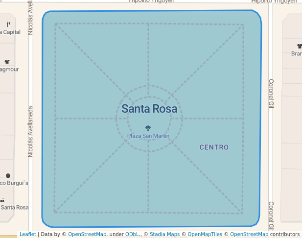 Plaza General San Martín in Santa Rosa | Map and Routes