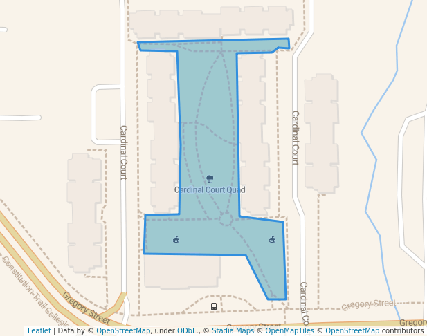 Cardinal Court Quad in Normal | Map and Routes