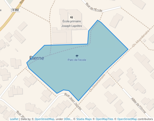 Parc de l'école in Bierne | Map and Routes