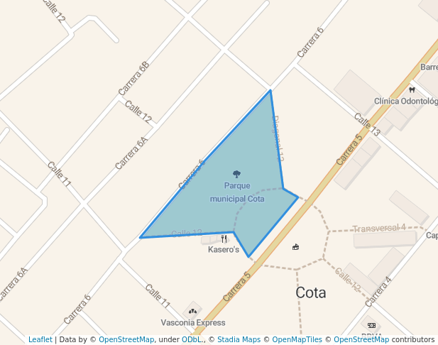 Parque municipal Cota in Cota | Map and Routes