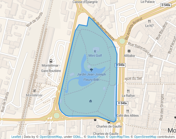Jardin Jean-Joseph Fleury-Bith in Montélimar | Map and Routes