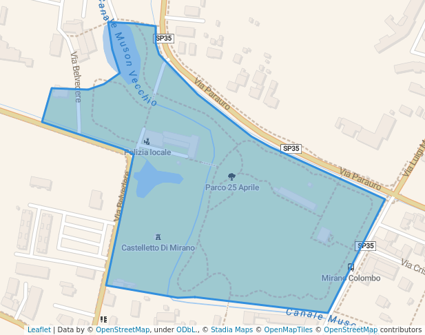 Parco 25 Aprile in Mirano | Map and Routes