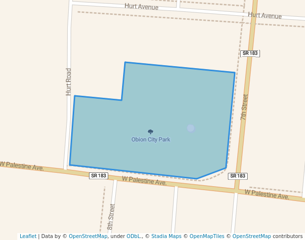 Obion City Park in Obion | Map and Routes