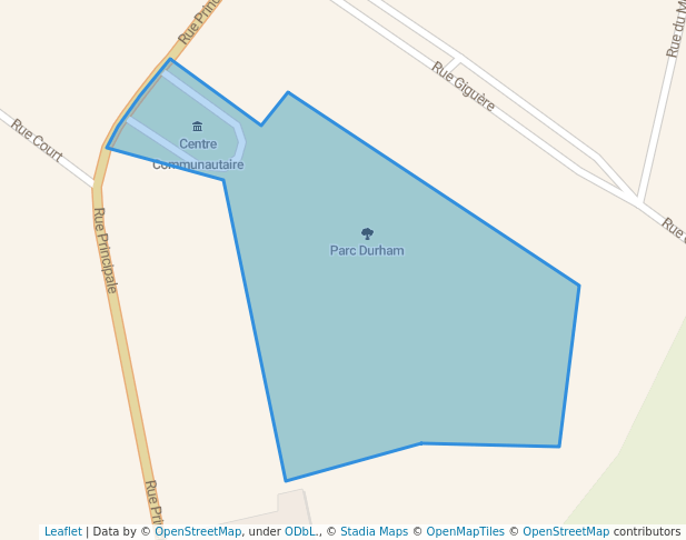 Parc Durham in Durham-Sud | Map and Routes