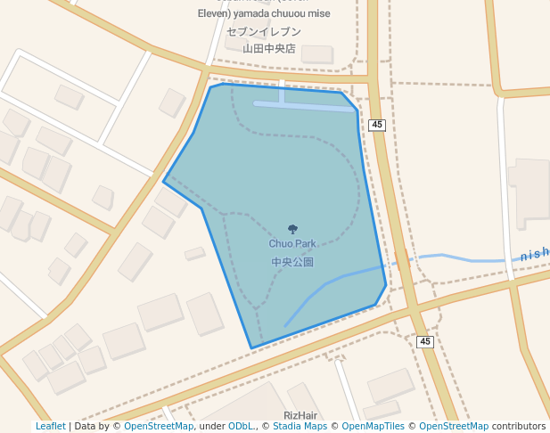 Chuo Park in Yamada | Map and Routes