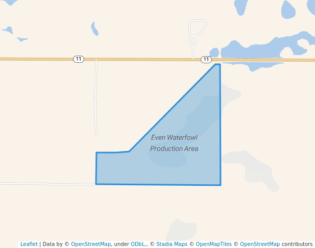 Even Waterfowl Production Area in Forman | Map and Routes