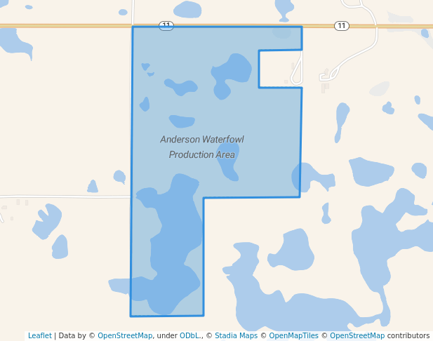 Anderson Waterfowl Production Area in Forman | Map and Routes