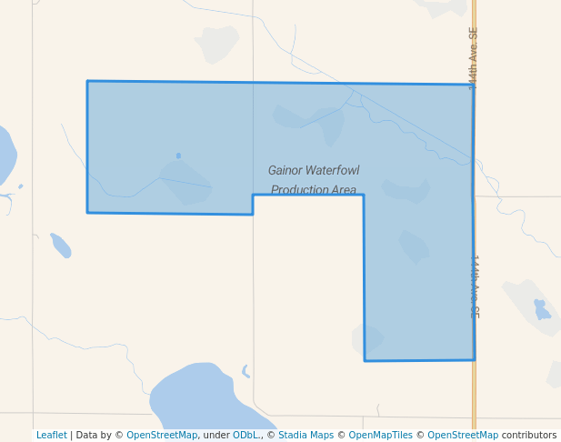 Gainor Waterfowl Production Area in Milnor | Map and Routes