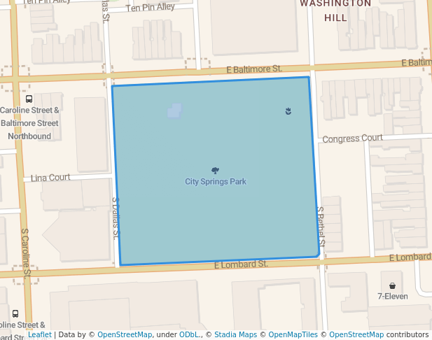 City Springs Park in Baltimore | Map and Routes