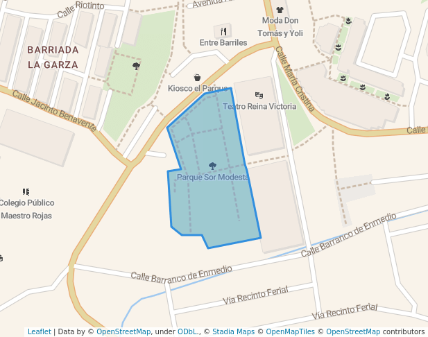Parque Sor Modesta in Nerva | Map and Routes