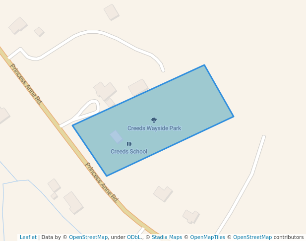 Creeds Wayside Park in Virginia Beach | Map and Routes