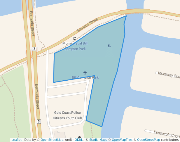 Bill Compton Park in Broadbeach Waters | Map and Routes