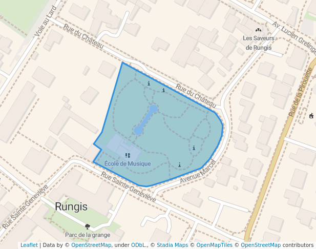Parc de L'Hôtel de Ville in Rungis | Map and Routes