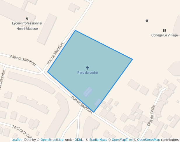 Parc du cèdre in Trappes | Map and Routes