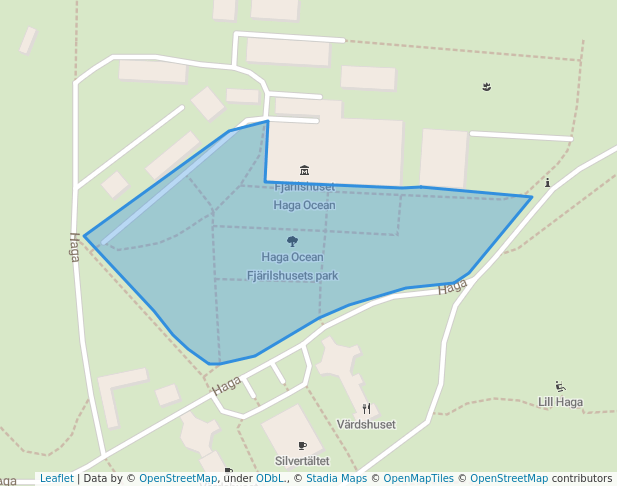 Haga Ocean Fjärilshusets park in Solna | Map and Routes