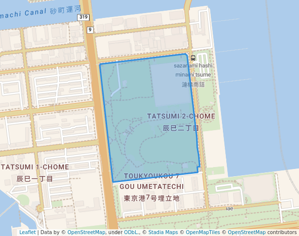 Tatsuminomori Kaihin Park in Koto City | Map and Routes