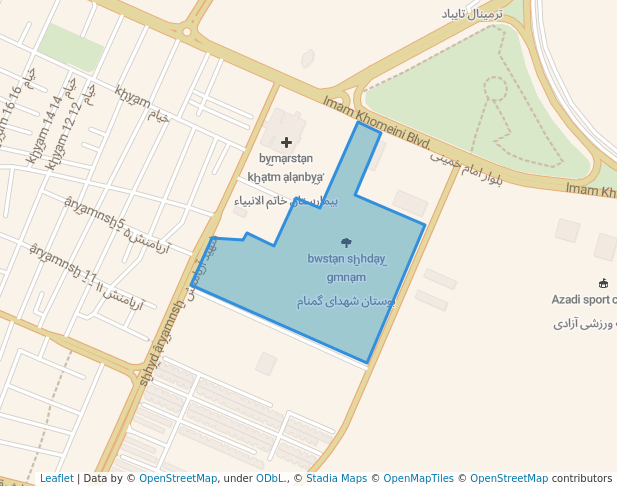 بوستان شهدای گمنام in Taybad | Map and Routes