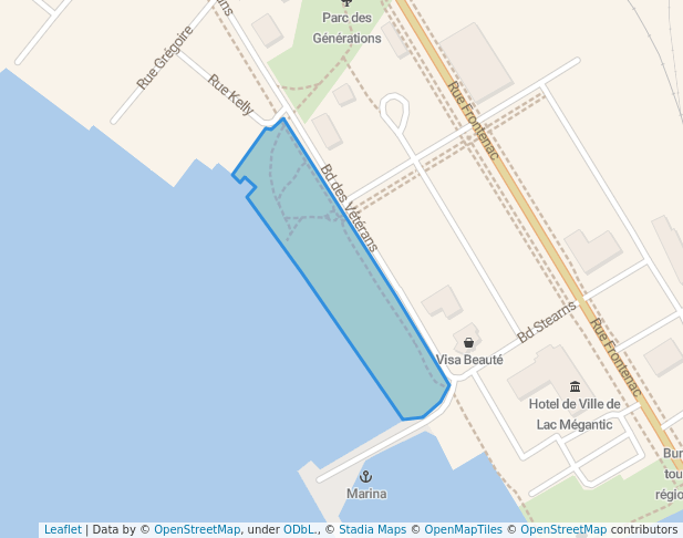 Parc des Vétérans in Lac-Mégantic | Map and Routes