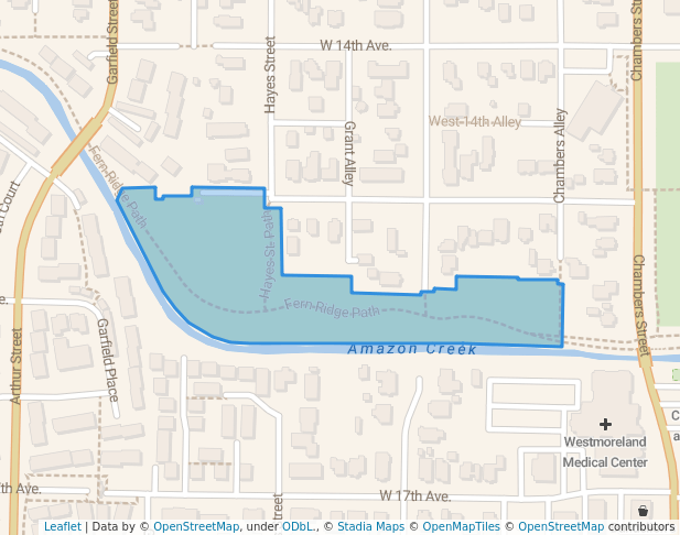 Garfield City Park in Eugene | Map and Routes
