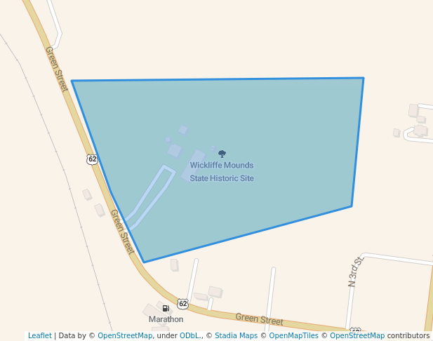 Wickliffe Mounds State Historic Site in Wickliffe | Map and Routes