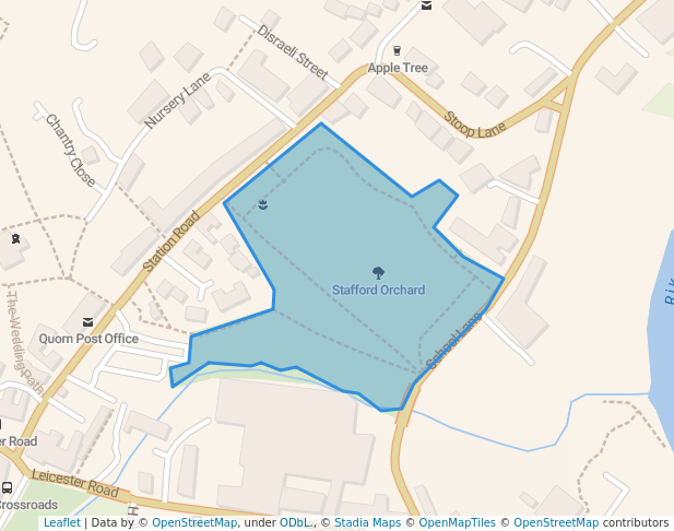 Stafford Orchard in Quorn | Map and Routes