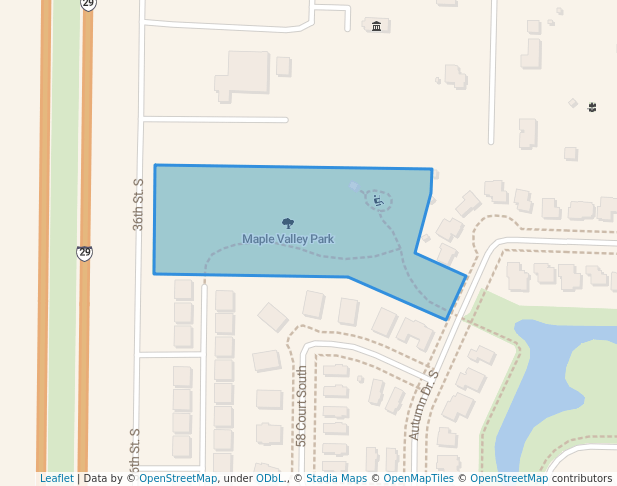Maple Valley Park in Fargo | Map and Routes