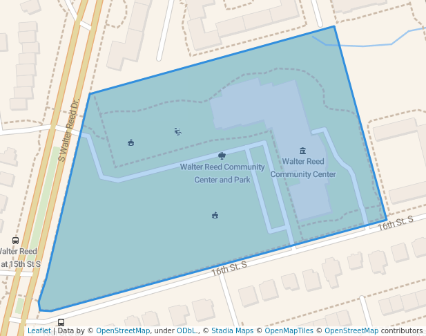 Walter Reed Community Center and Park in Arlington | Map and Routes
